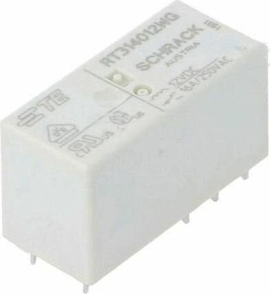 Реле TE Connectivity RT314012WG электромагнитное SPDT Uобмотки 12ВDC 16A/250ВAC 360Ом 1шт