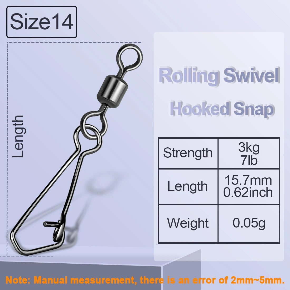 Рыболовный вертлюг с крючком Size14, 50шт