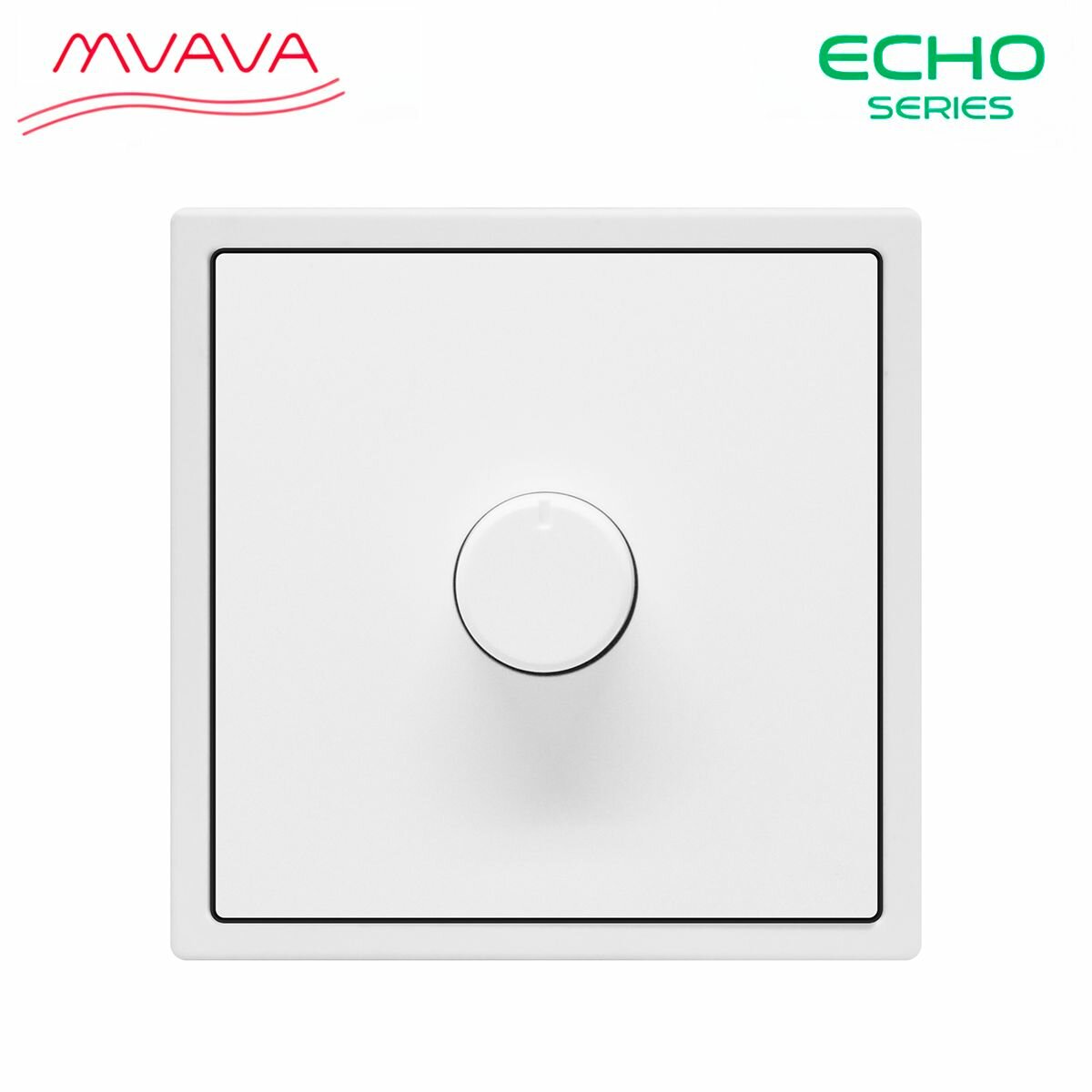 Выключатель диммер echo, 1 пост, рамка пластик 81х81мм, цвет белый