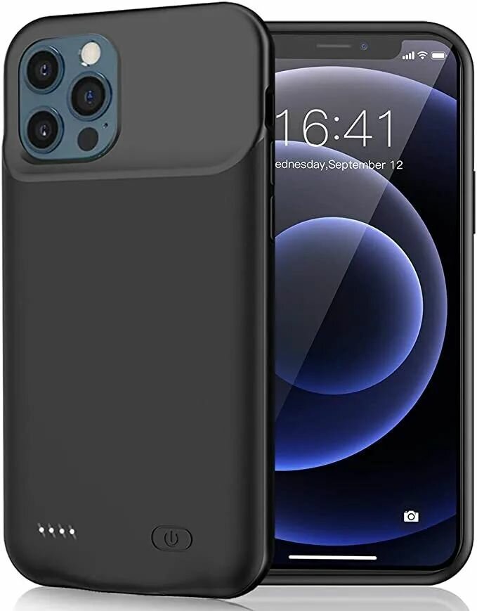 Чехол-аккумулятор для Apple iPhone 12 / iPhone 12 Pro , Fraternize Внешний аккумулятор , Чернить 6000 мАч Power bank-ROMIKY