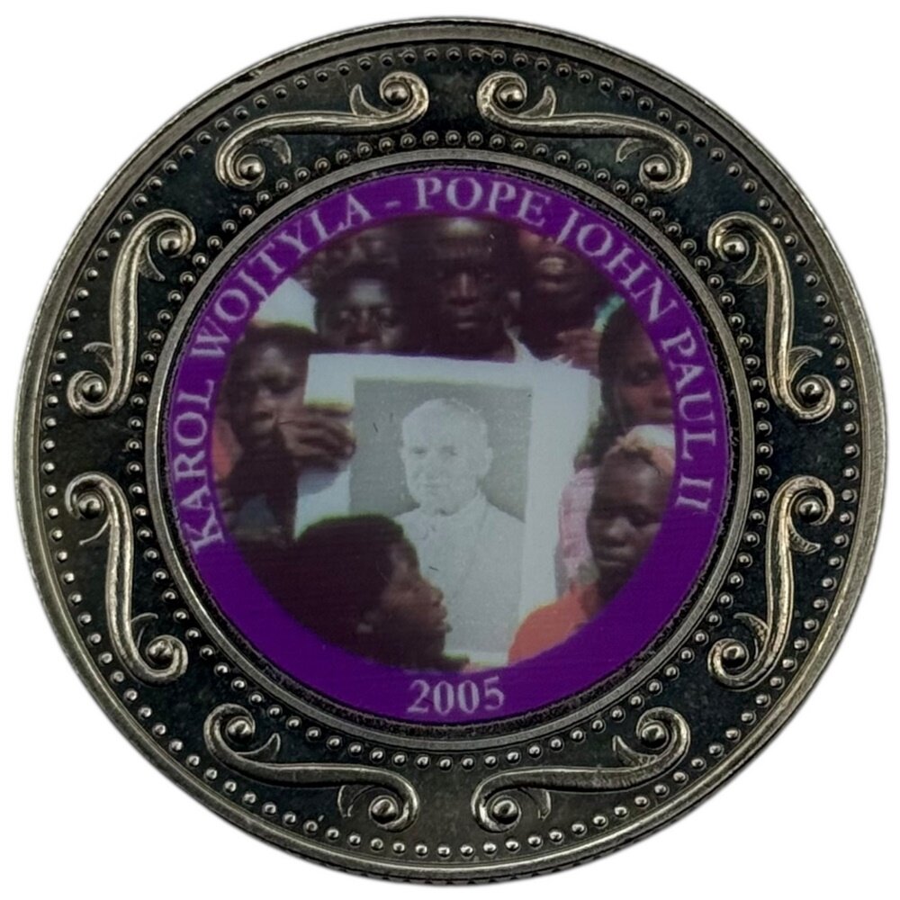 Сомали 1 доллар 2005 г. (Жизнь Иоанна Павла II - Сомалиец с плакатом Папы)