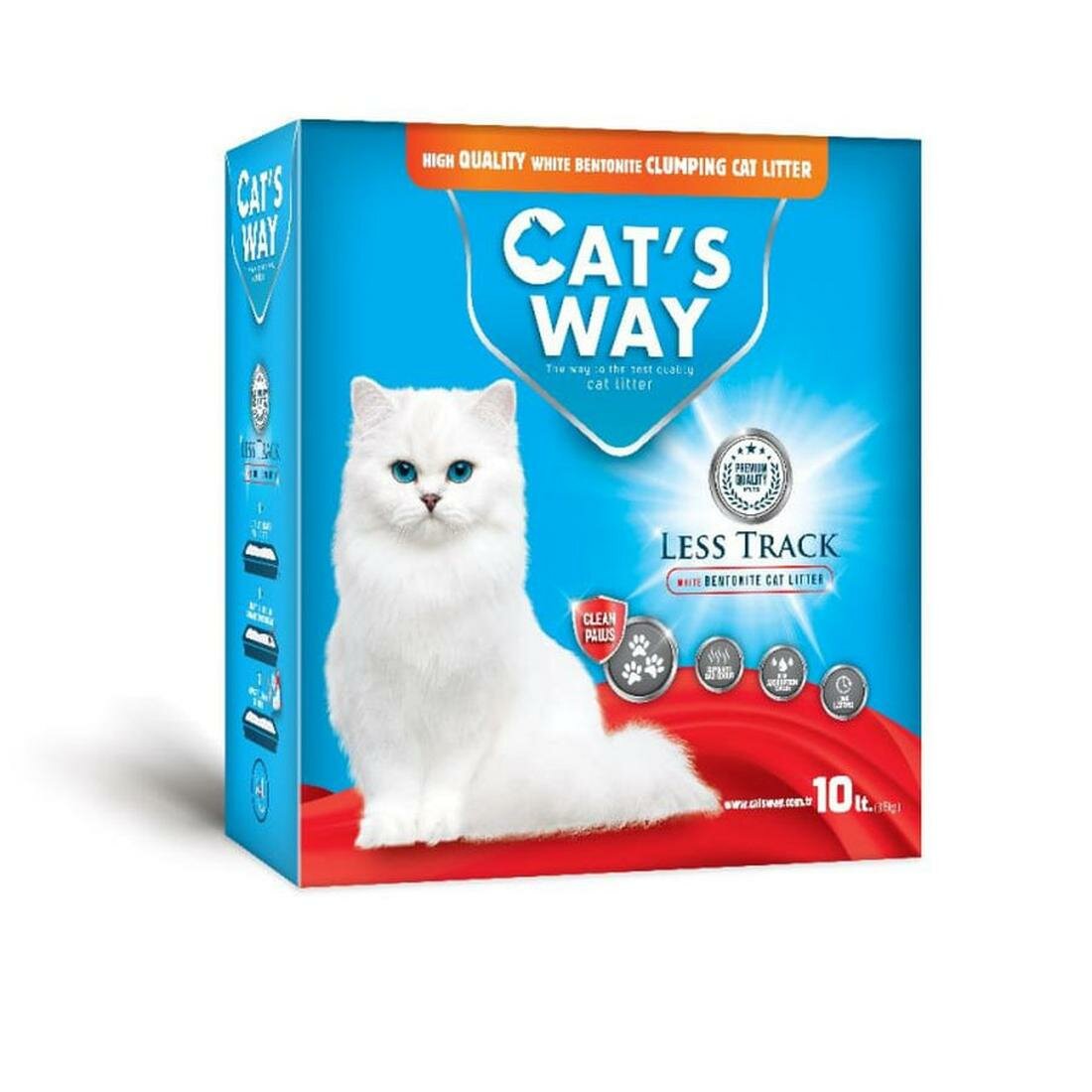 Наполнитель для кошачьего туалета Cats way Box, в коробке для длинношерстных кошек 10 л ( 8,5 кг)