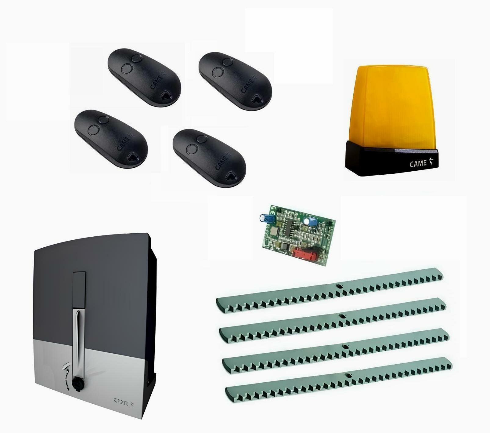 Автоматика для откатных ворот BXL04AGS KIT4-L-T4, комплект: привод, радиоприемник, 4 пульта, лампа, антенна, 4 рейки