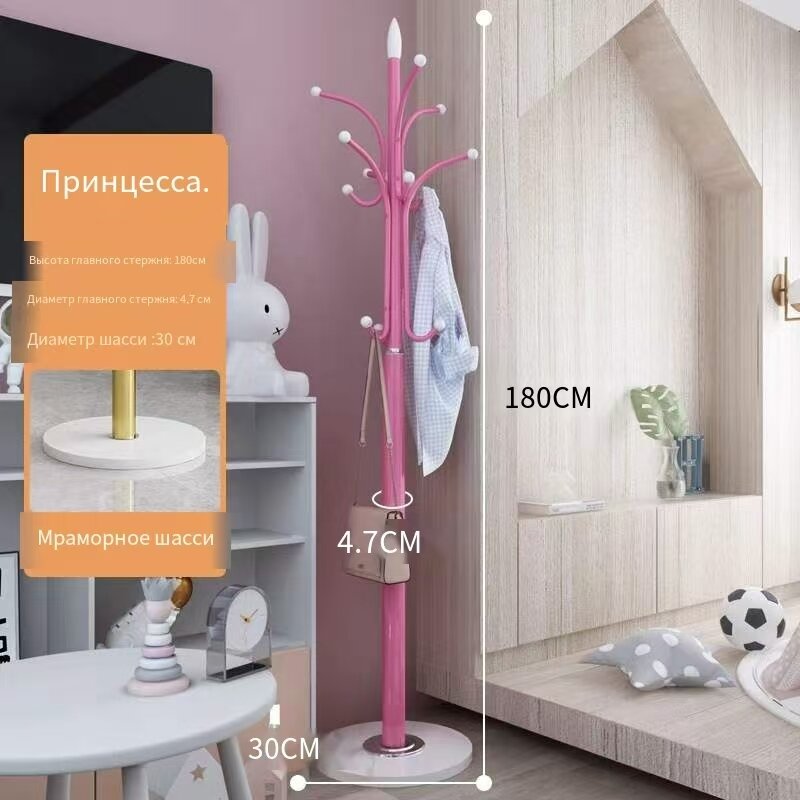 Вешалка напольная для одежды, стойка в прихожую для хранения верхней одежды, черное, 180 см