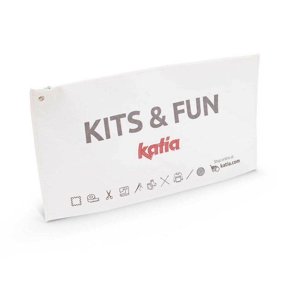 Katia 7356 Органайзер Kits & Fun для рукоделия с застежкой zip-lock и подвесом, 50 х 15 х 27 см