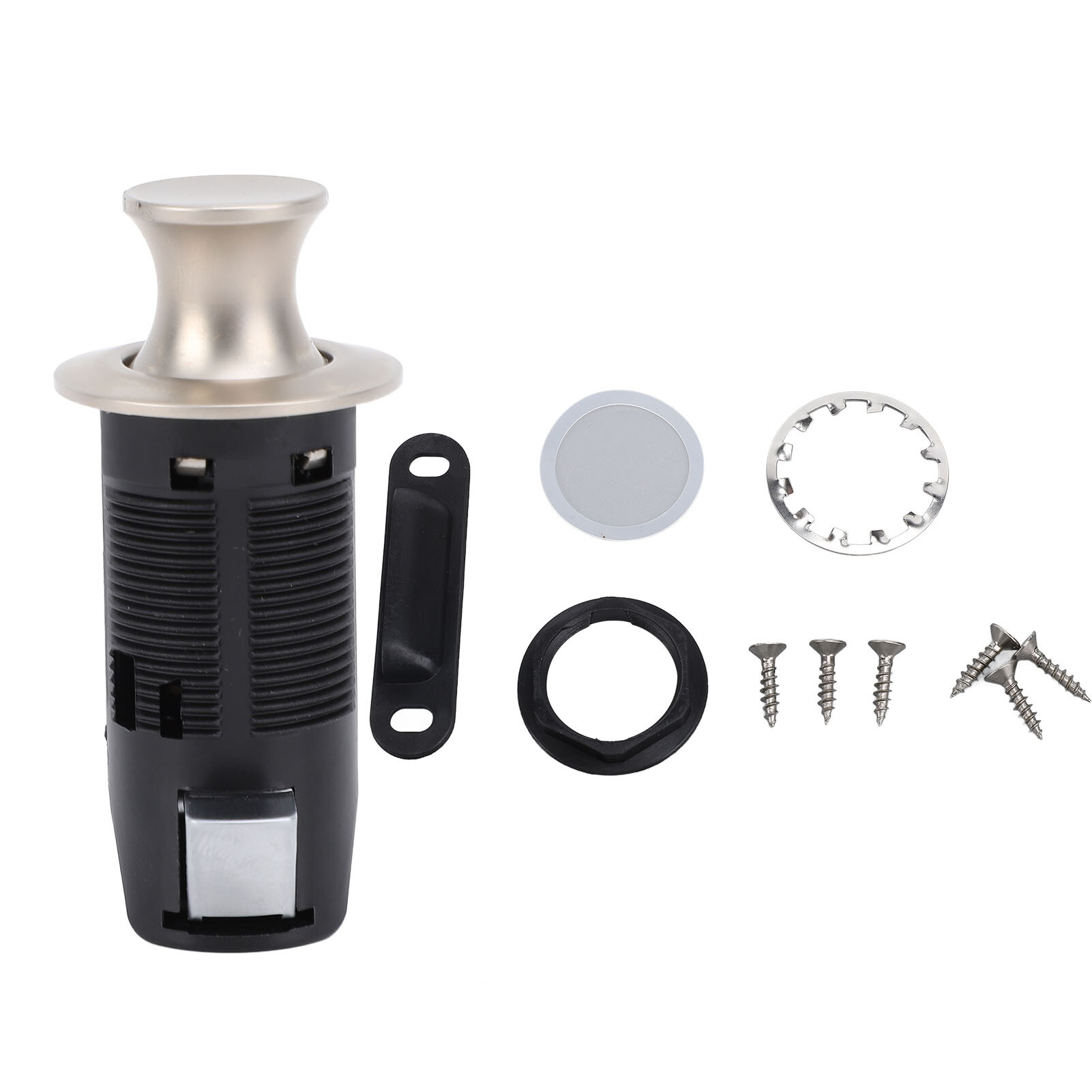 Cabinet Push Button Lock Stylish Look Keyless Cupboard Drawer Latch Knob for RV Yacht Motorhome Campervan Caravan Pearl Ni Color