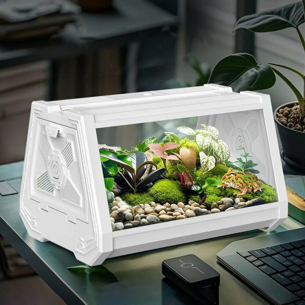 Террариум для рептилий, геккона эублефара, ящерицы, змеи улиток , паука-Маленький, белый/Нет отверстий, в которые можно положить еду