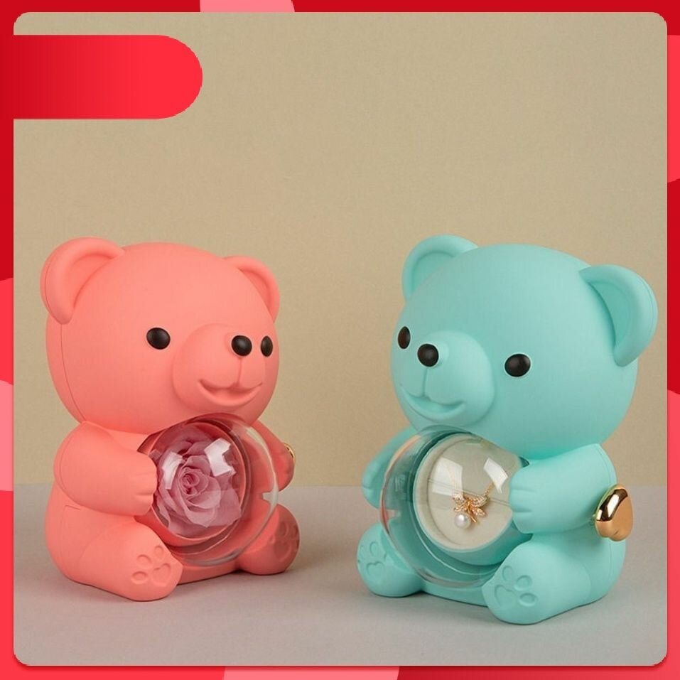 Кольцо "Медвежонок-обнимашка", шкатулка для украшений