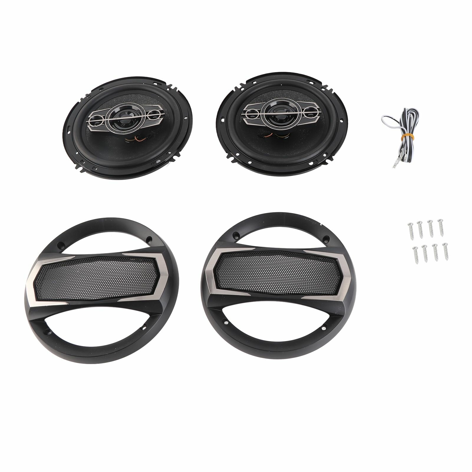 6-дюймовые автомобильные коаксиальные динамики мощностью 600 Вт, пара, мощные автомобильные модифицированные аудиоколонки черного цвета для чистого звука