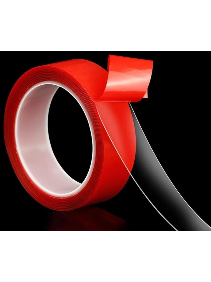 Клейкая лента скотч двусторонняя прозрачная 10мм x 200см