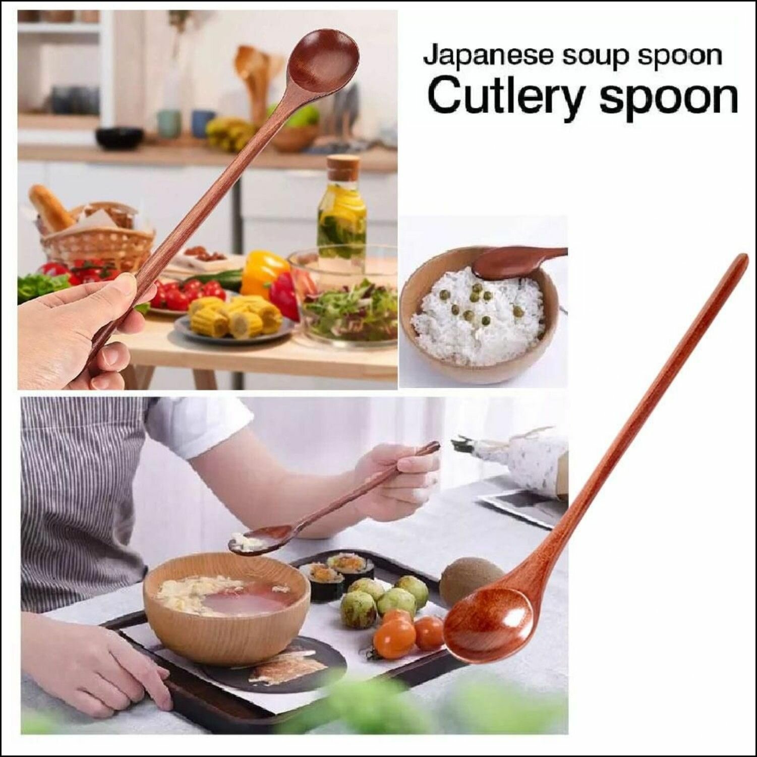 Деревянная ложка для меда с длинной ручкой