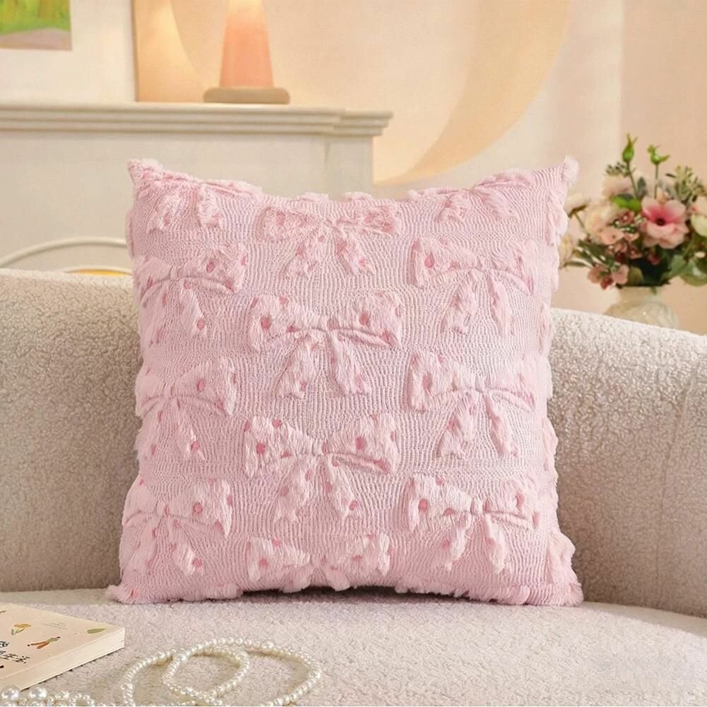 Наволочка "Большой бантик", с сердечком, полиэстер, 45x45 см