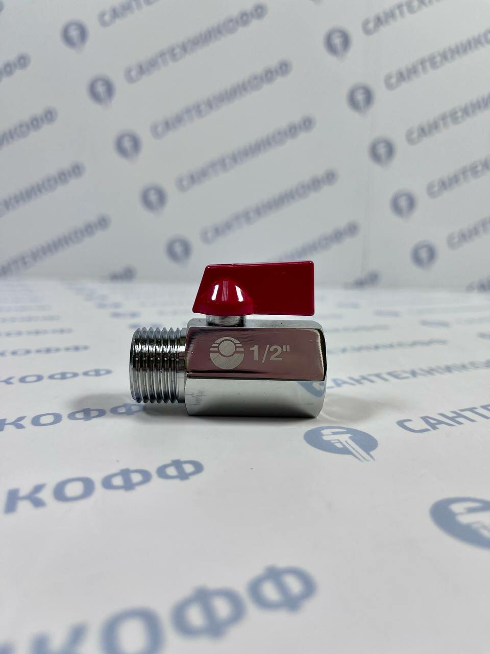 Кран шаровый VALFEX MINI 1/2"ВР-НР хром, красная ручка (VF.331. NB.012)