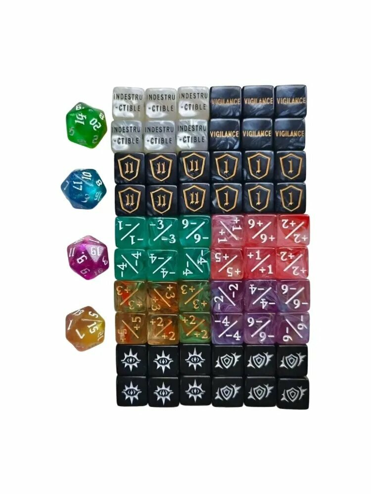 (64 шт) Набор игральных кубиков D6 с прямым углом для игры в MTG