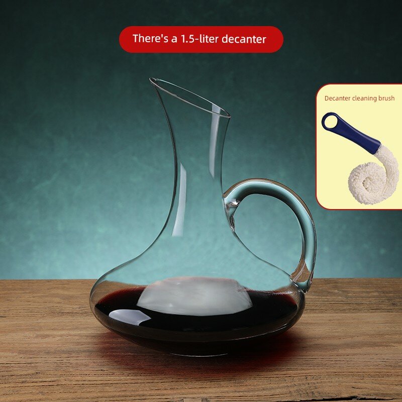 Декантер вина 1,5 л с ручкой и щеткой для чистки для домашнего использования
