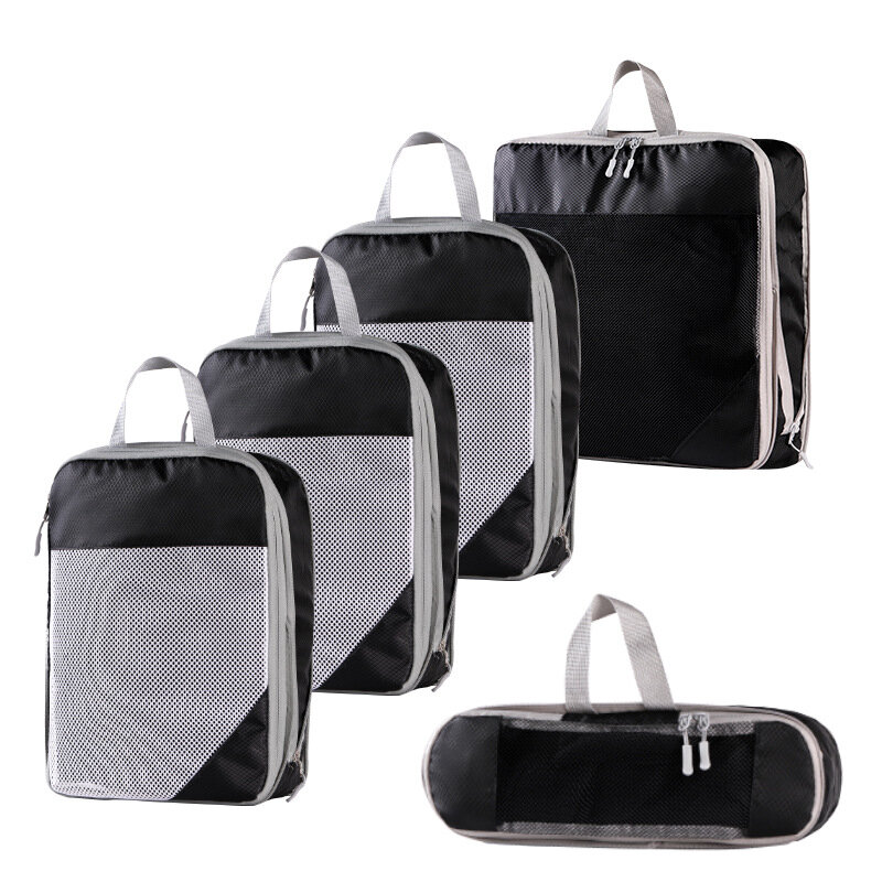 Amazon новый набор сумок для путешествий Комплект из пяти предметов с сеткой черного цвета.