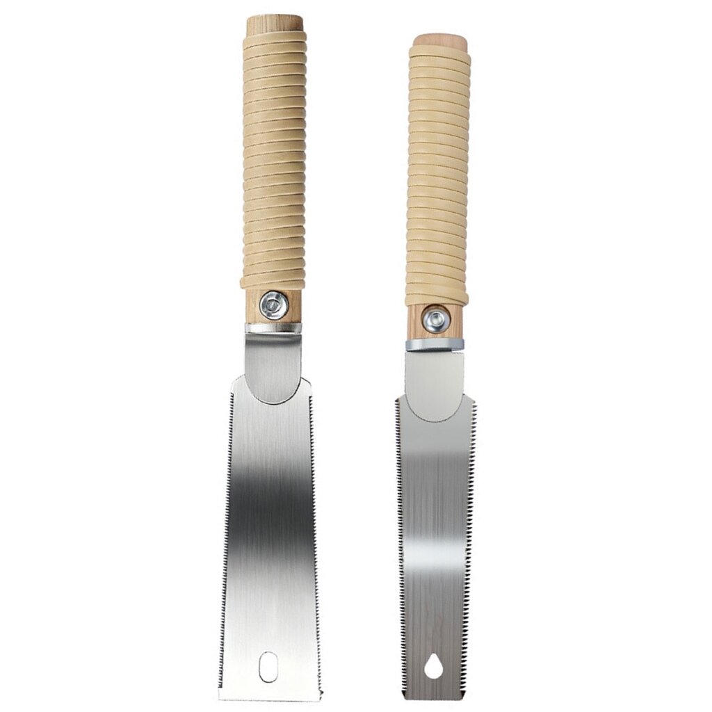 Деревообрабатывающая пила SK5 из высокоуглеродистой стали с ручкой из ротанга для удобного захвата и плавной точной резки