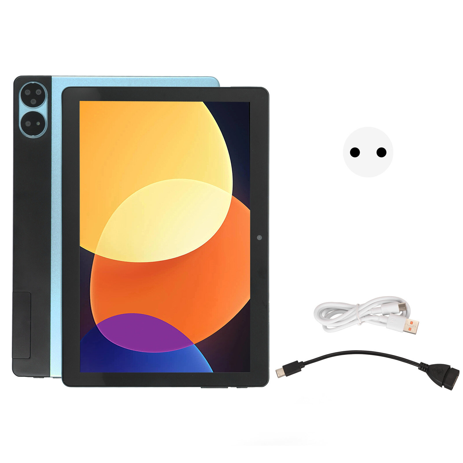 10,1дюймовый планшет Full HD 1920x1080, 8ядерный, Android 12.0, камеры 8 Мп и 16 Мп, 100240В, синий,