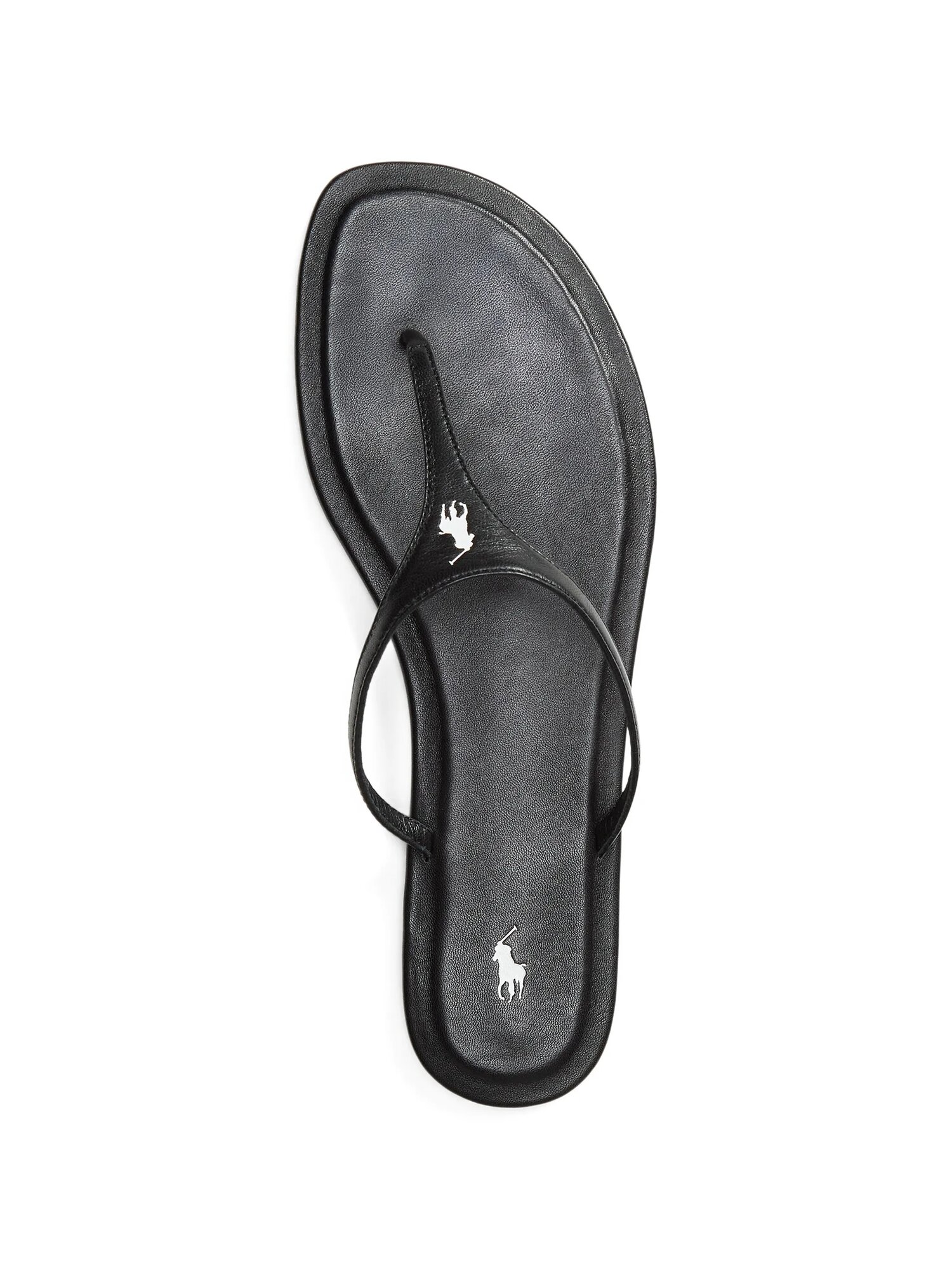 Босоножки Polo Ralph Lauren Pony leather thong sandals, размер 8.5, black/black — фото 1