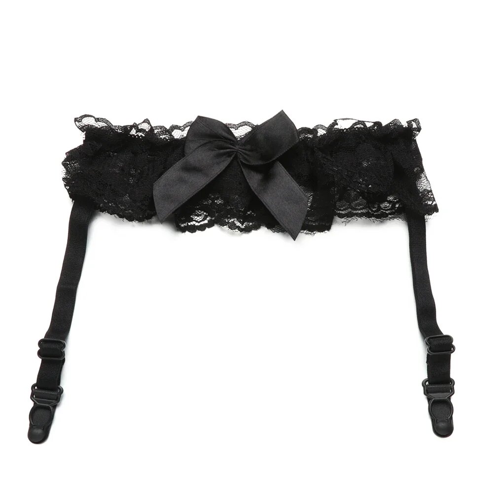 Кружевной пояс для чулок Gootrades Черный, black6
