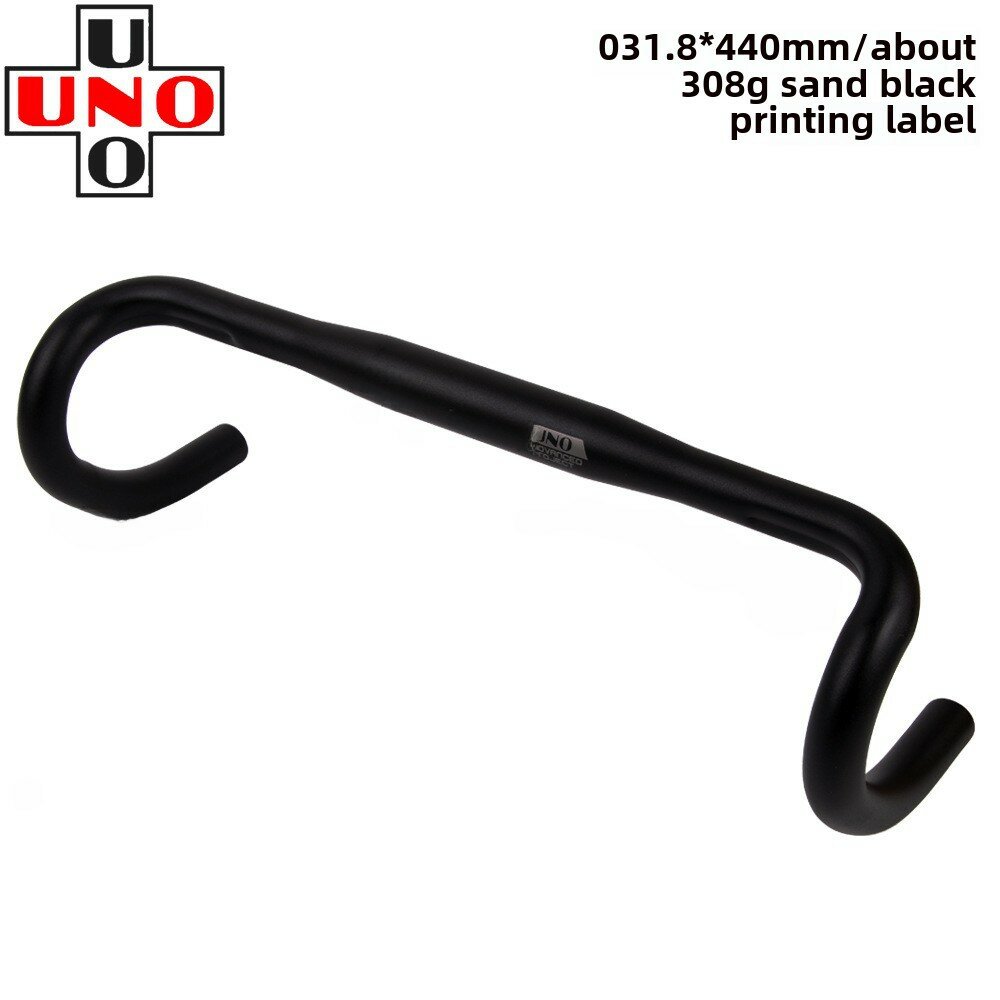 UNO Road Car Bend Handle 31.8*380 400 420mm Aluminum Alloy Racing Small Bend Handle New Edition Printing Black 31.8*440mm logo