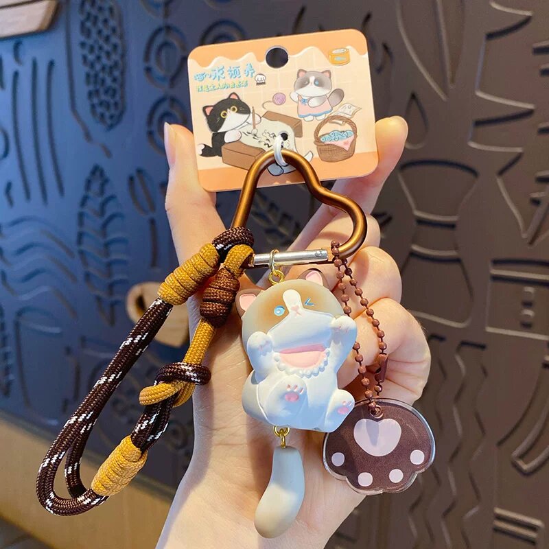 Новая модель 2025 года: брелок-подвеска Yuanqi Cat для ключей от машины, рюкзака, маленький аксессуар – идеальный