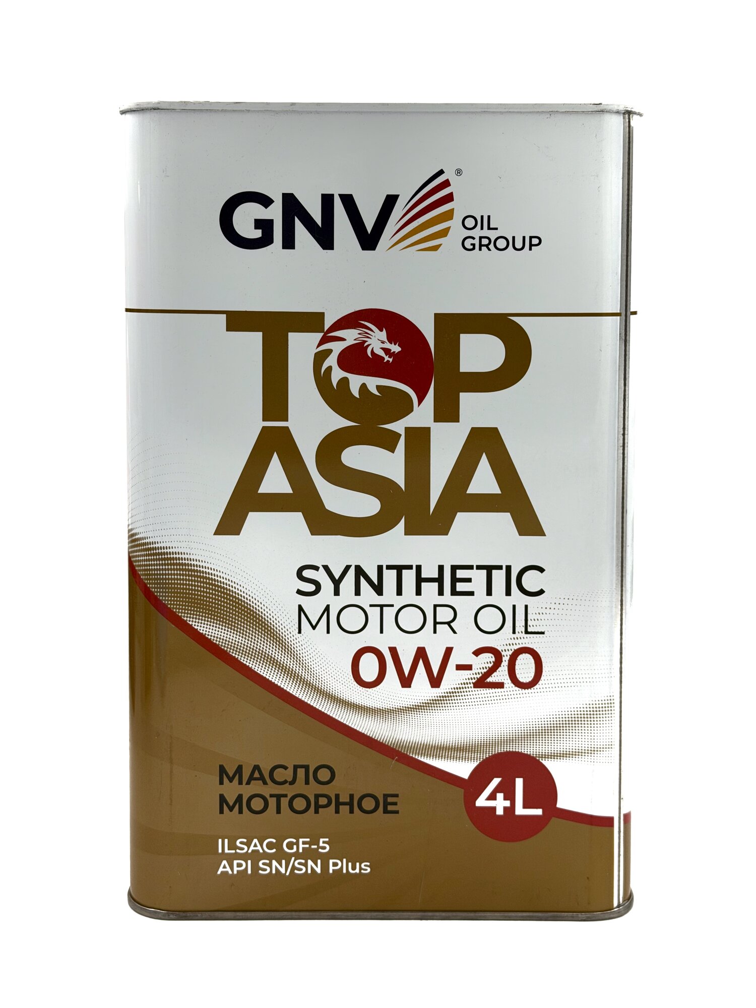 Масло моторное GNV Top Asia 0W-20, 4 литра, GF-5, API SN/SN Plus