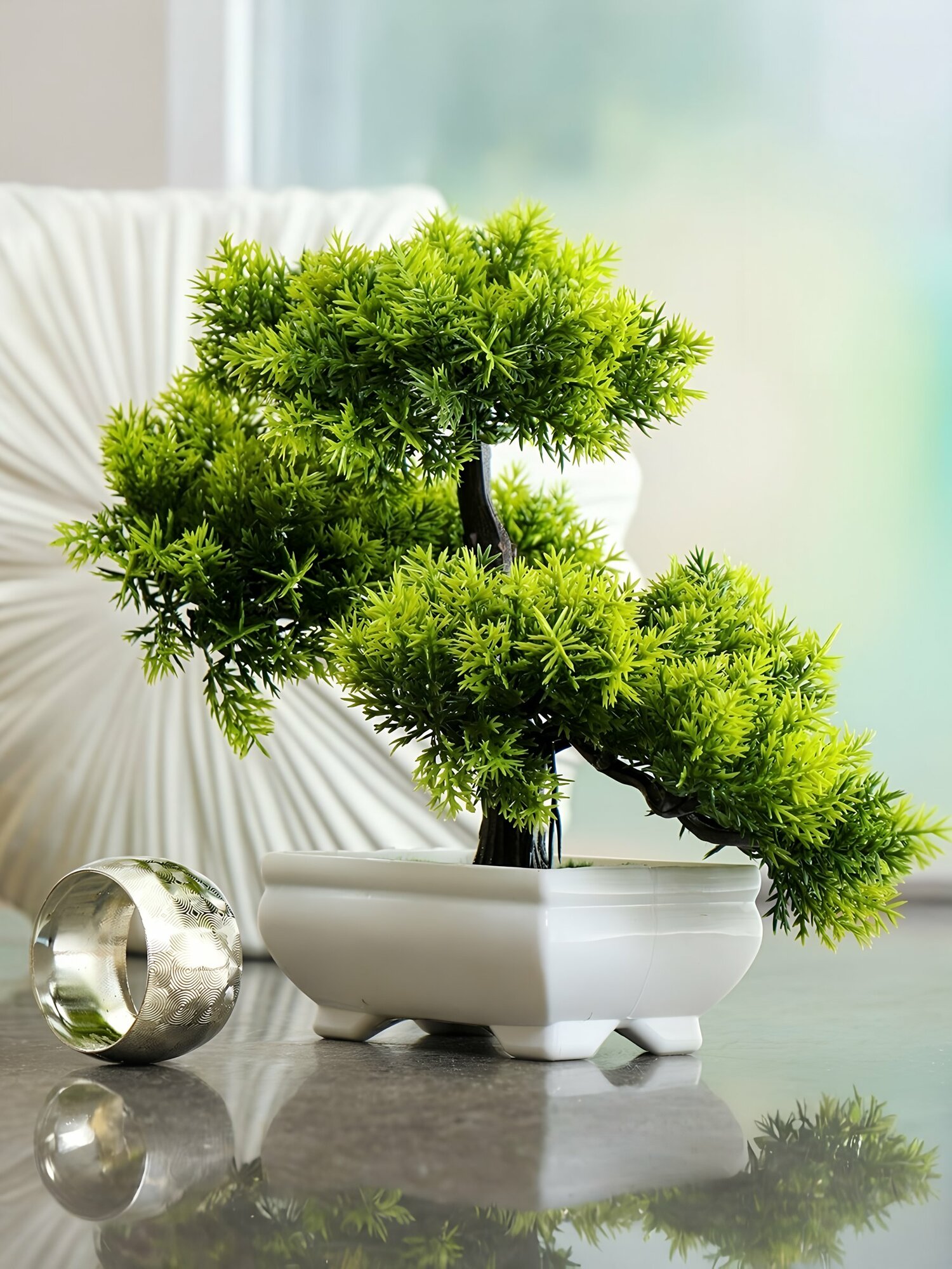 Цветок искусственный декоративный Бонсай, в кашпо, 22 см, Y4-3026