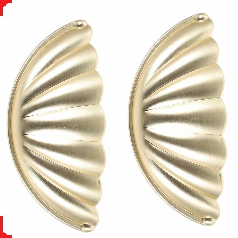 Мебельные ручки для ящика — 2 шт, золотые в форме ракушки, для комода и шкафов, цинковый сплав 7,6×4×1,5 см, кухня