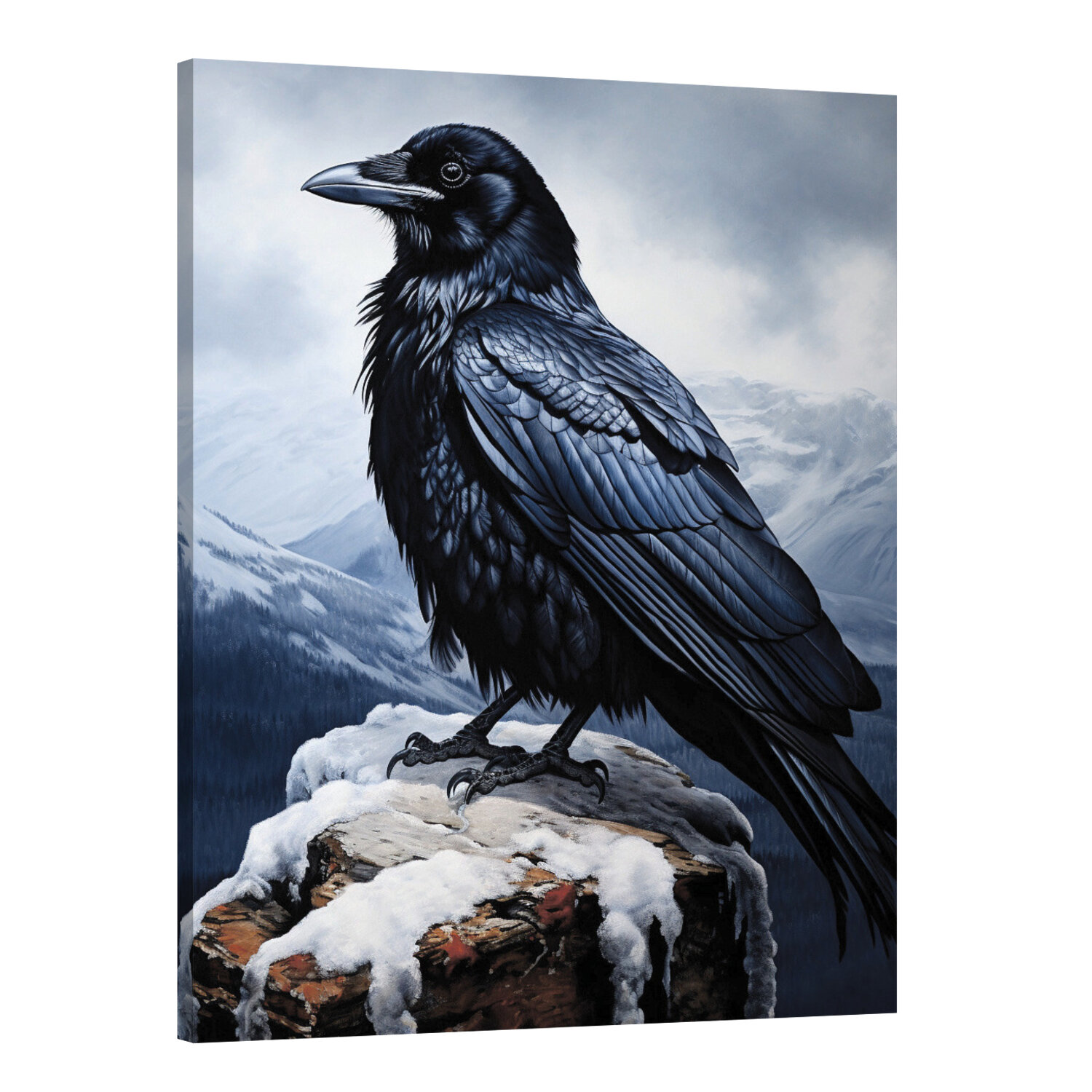 Интерьерная картина 50х70 "Портрет ворона"