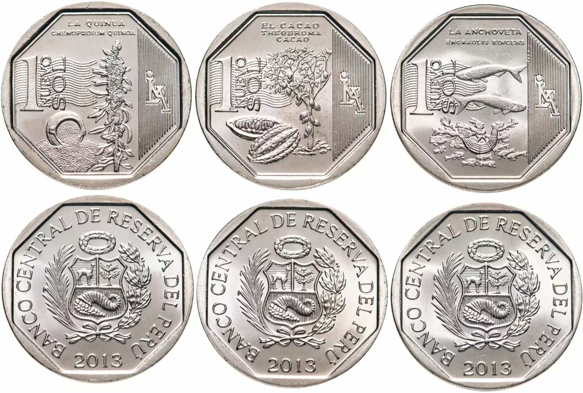 Перу 1 соль, 2013 Природные ресурсы 3 монеты