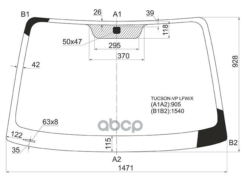 Стекло лобовое Hyundai Tucson 04-09 XYG арт. TUCSON-VP LFW/X