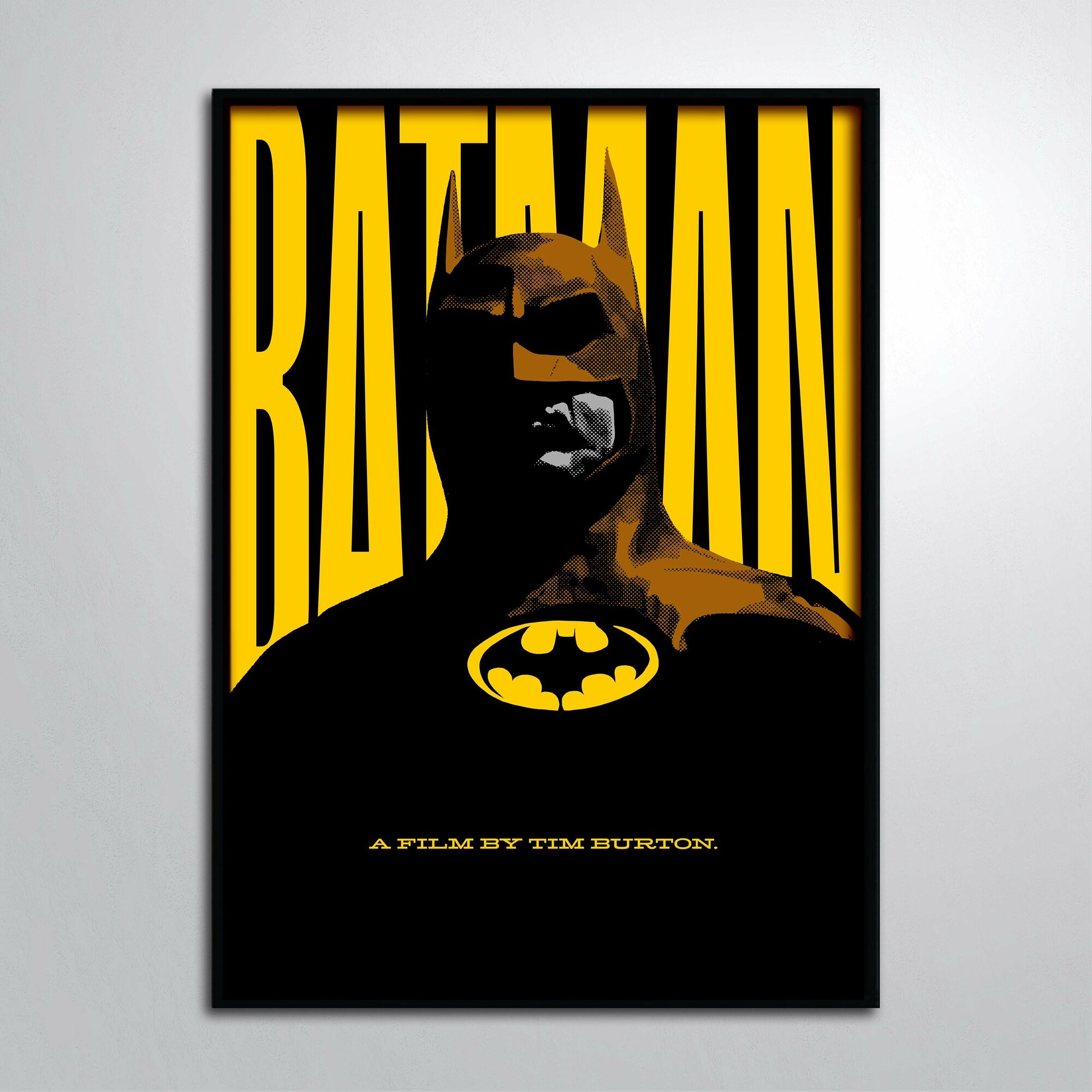 Постер в раме/Бэтмен (1989) Тим Бёртон Майкл Китон Арт Минимализм Batman
