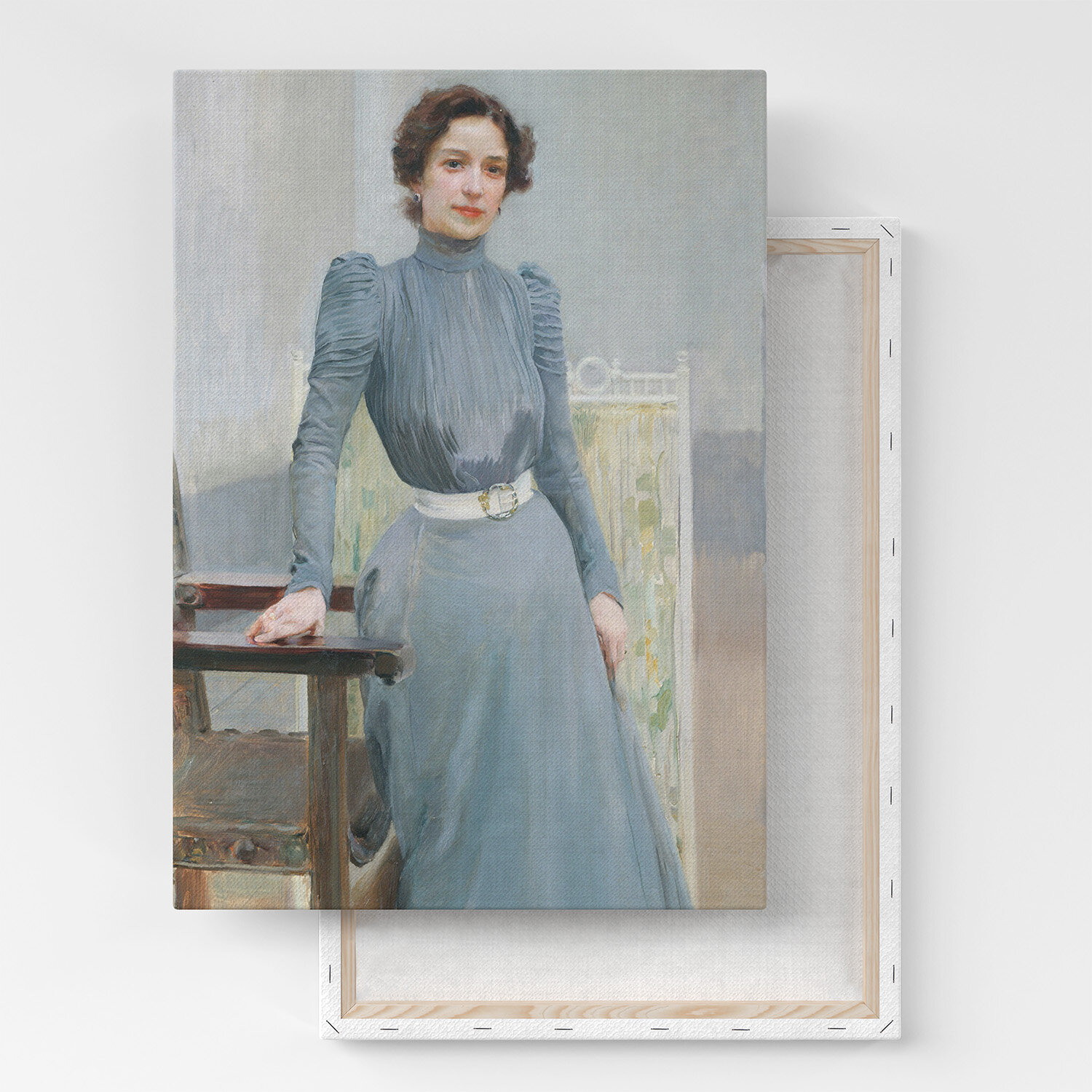 Картина на холсте, репродукция / Хоакин Соролья - Clotilde in a grey dress / Размер 30 x 40 см