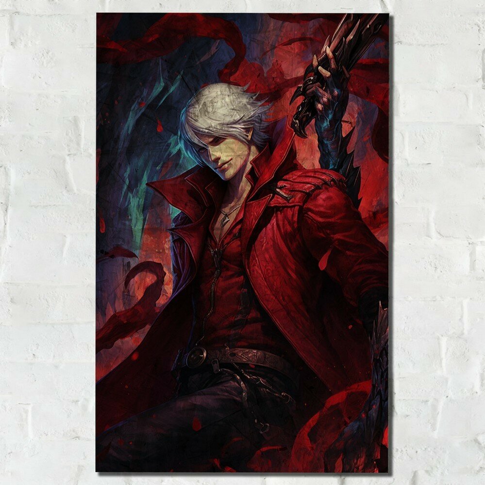 Картина интерьерная на рельефной доске игра DMC Devil May Cry (Данте, PC, PS, XBOX, SWITCH) - 14333 В