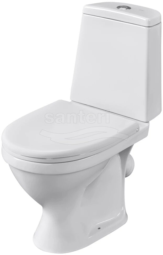 Унитаз-компакт Santeri Prime 1. P205.4. S00.00B. F (4640009670864) косой выпуск, с сиденьем, белый