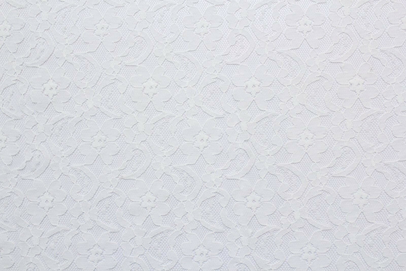 Ткань Кружевной гипюр белый с мелкими цветочками, ш126см, 0,5 м