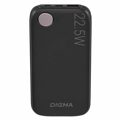 Внешний аккумулятор (Power Bank) Digma DGPF10B, 10000мAч, черный [dgpf10b22pbk]