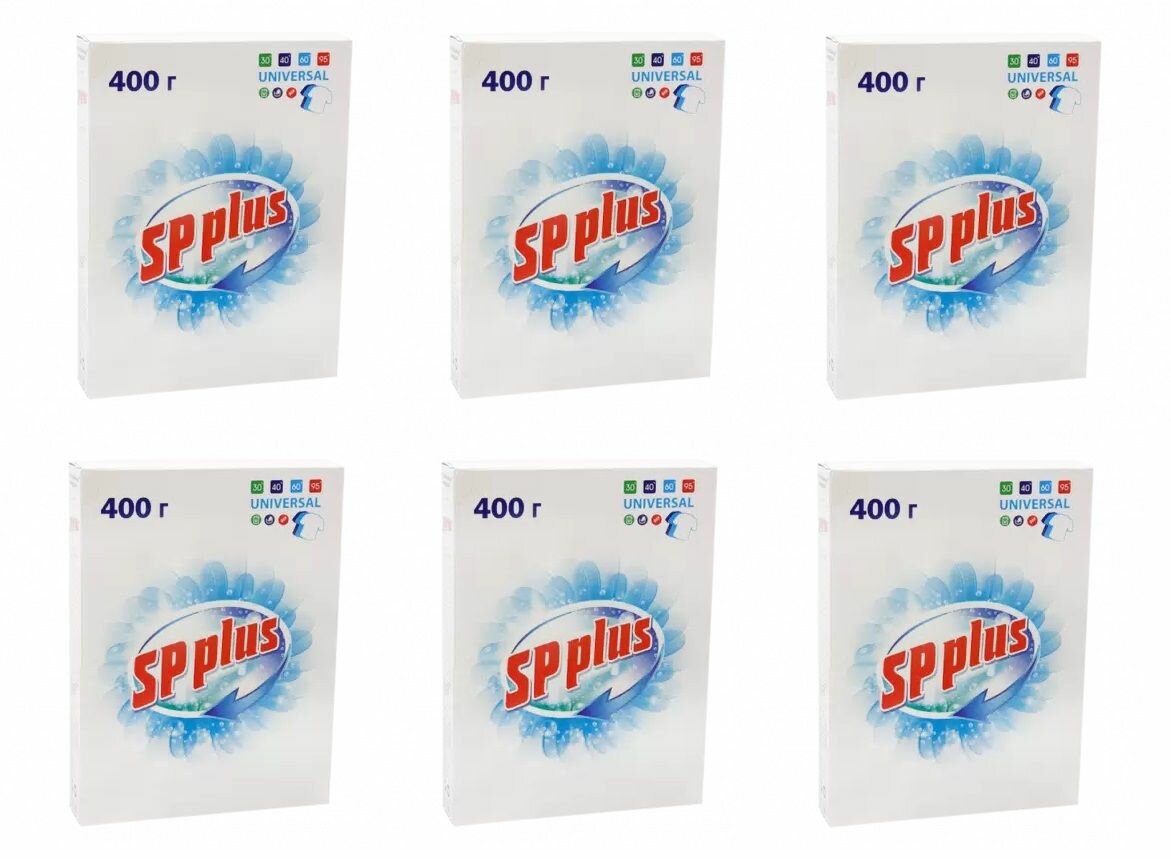 Стиральный порошок SP PLUS Универсальный, автомат, 400 г, 6 уп
