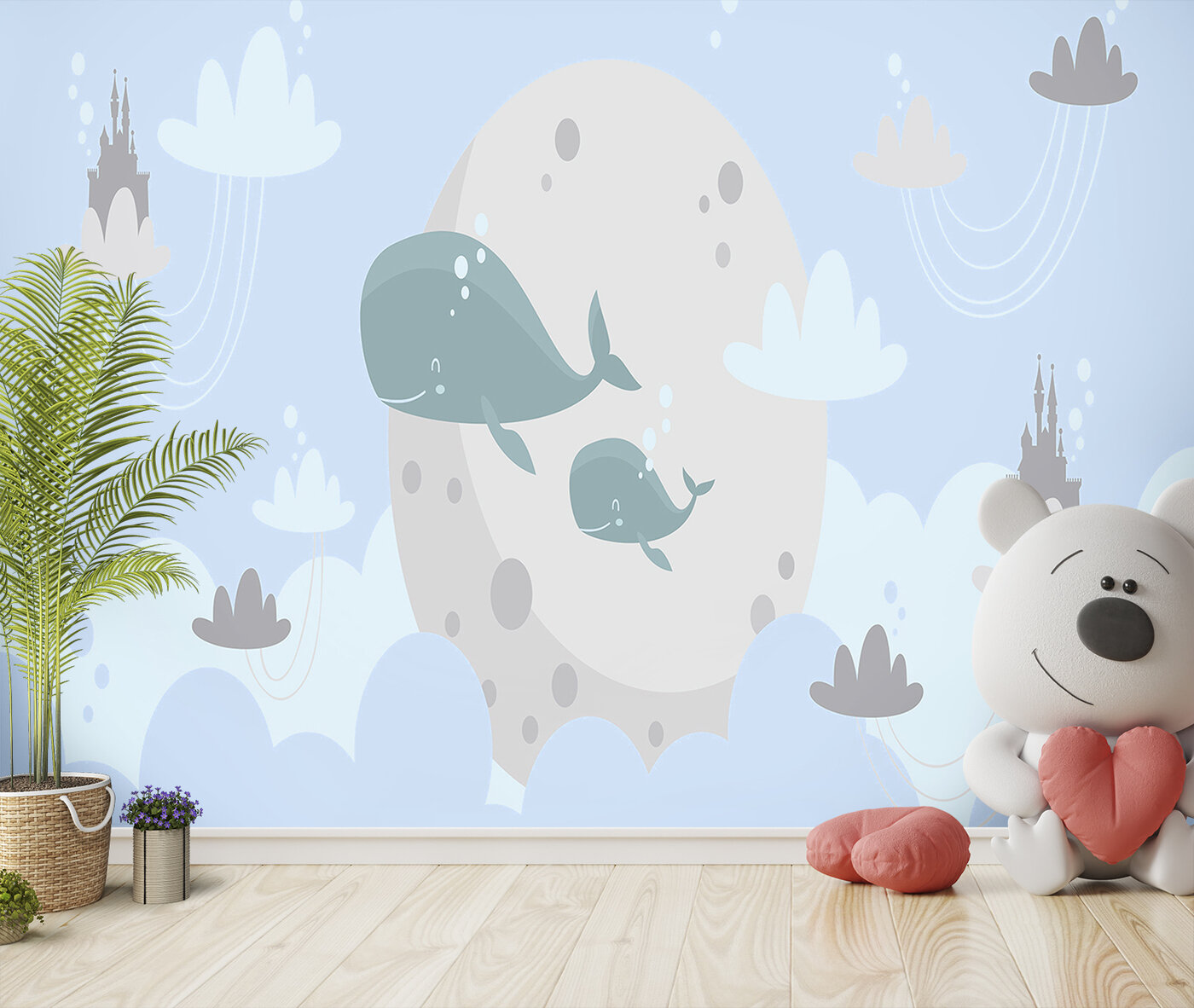 Фотообои флизелиновые в детскую Luxury Walls AM03204 Киты 400х270 см