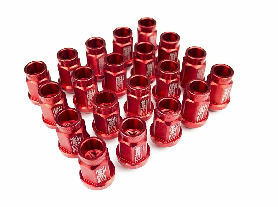 Гайки колесные D1 М12х1,5, алюминиевые, красные, комплект