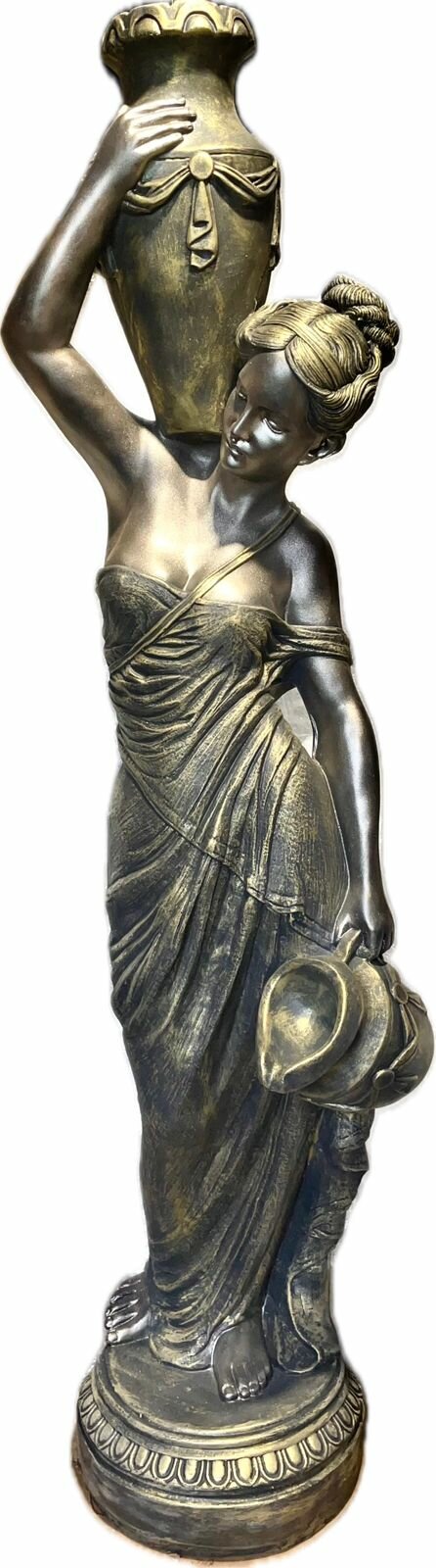 Садовая фигура Девушка с кувшинами, бронза 136х35