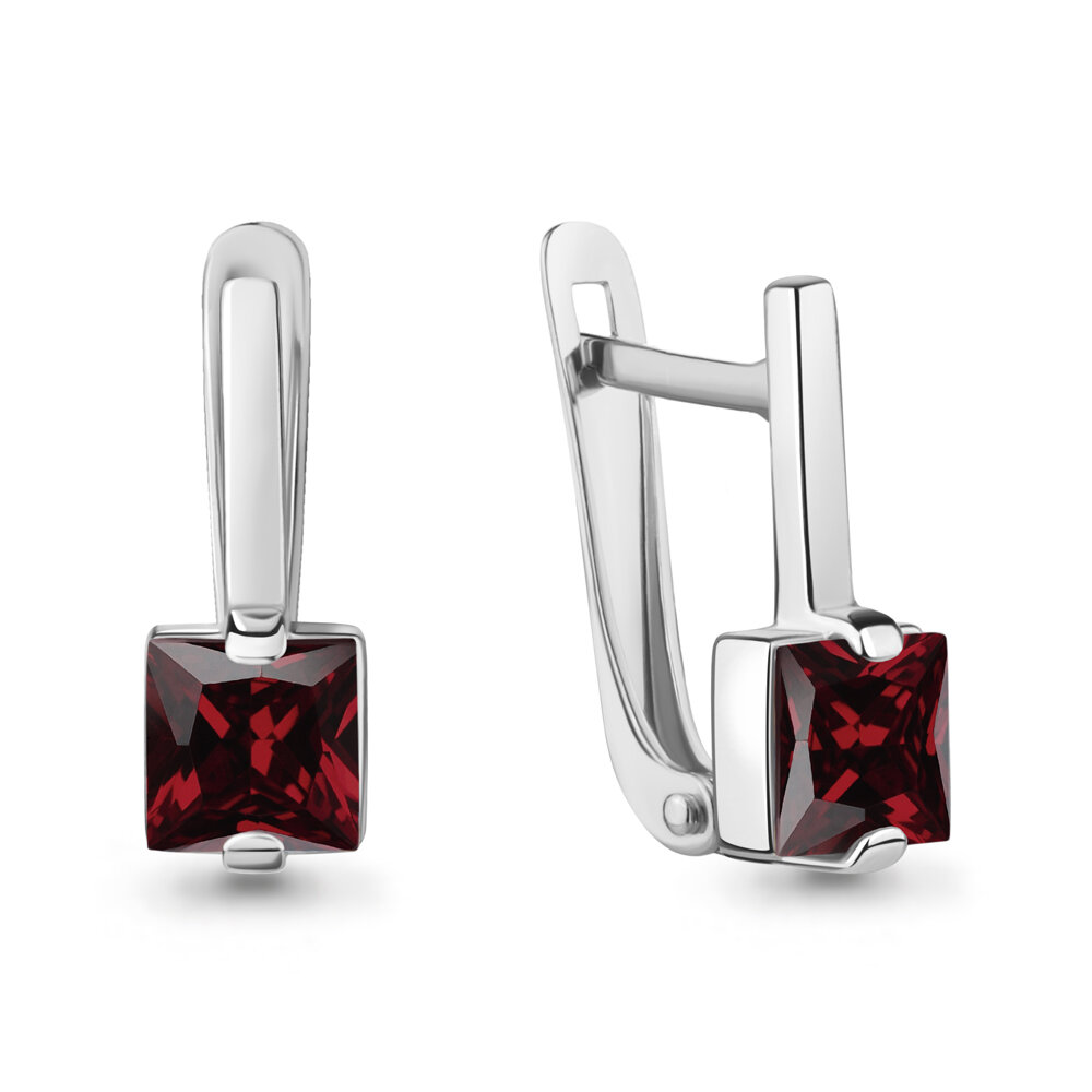 Серьги, серебро, 925 проба, гранат