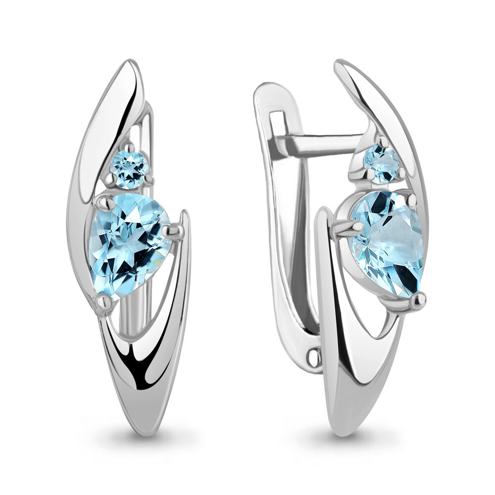 Серьги, серебро, 925 проба, топаз