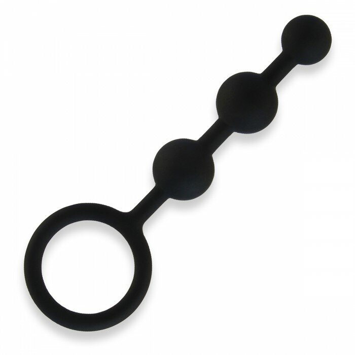 Черные силиконовые анальные бусины Silicone Anal Beads 3 шарика