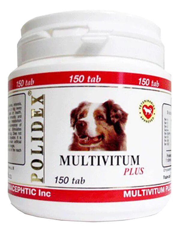 Витамины Polidex Multivitum plus для собак , 150 таб.