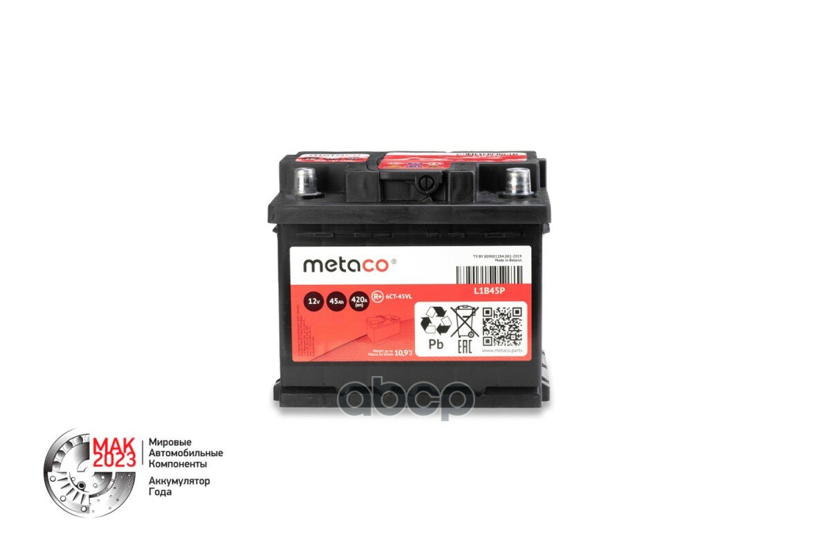 Аккумулятор АКБ METACO 45АЧ 420А 207х175х175 (R) ETN0 METACO арт. L1B45P