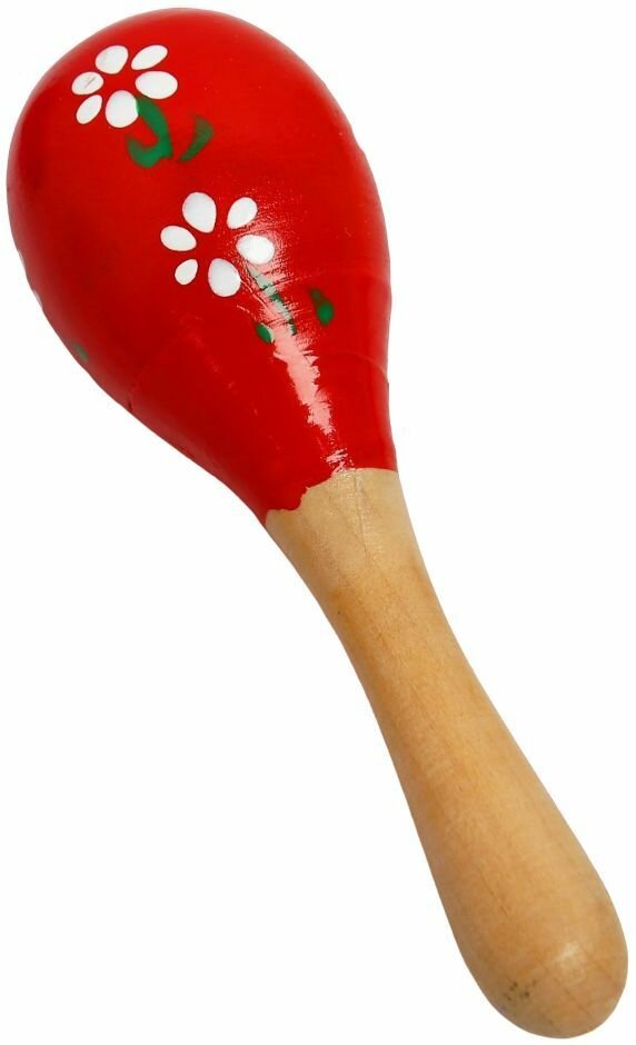 Маракас деревянный "Мини", длина 12 см, детский музыкальный инструмент для развития слухового и зрительного восприятия, моторики и координации, цвет микс