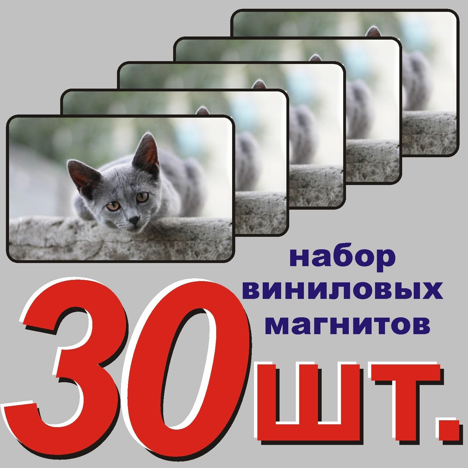 Магнит на холодильник "Котики" 30 шт.