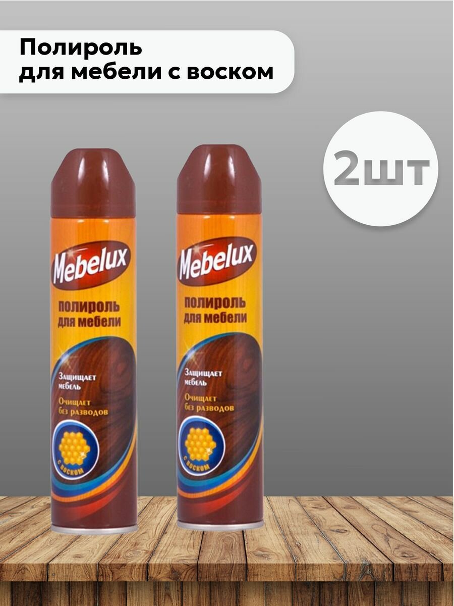 Набор 2 шт Полироль для мебели с воском 300 мл